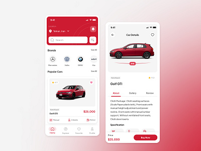 Car Shop UI by Mohammadreza Tanhaei on Dribbble