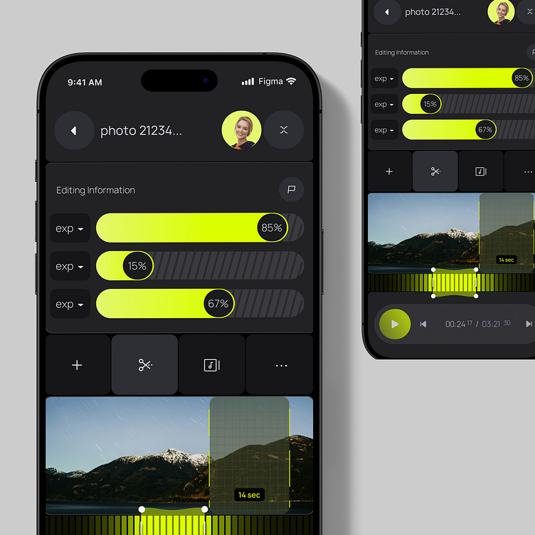 Photo & Video Editor mobile app by Anna Rubashenko on Dribbble