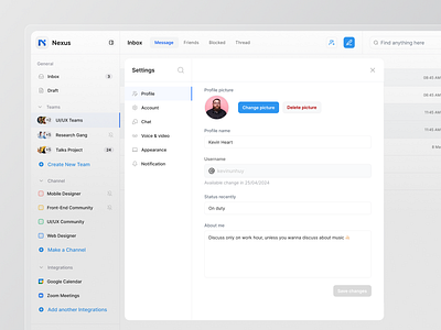 Settings - Profile Page by Product SAAS for UI8 on Dribbble
