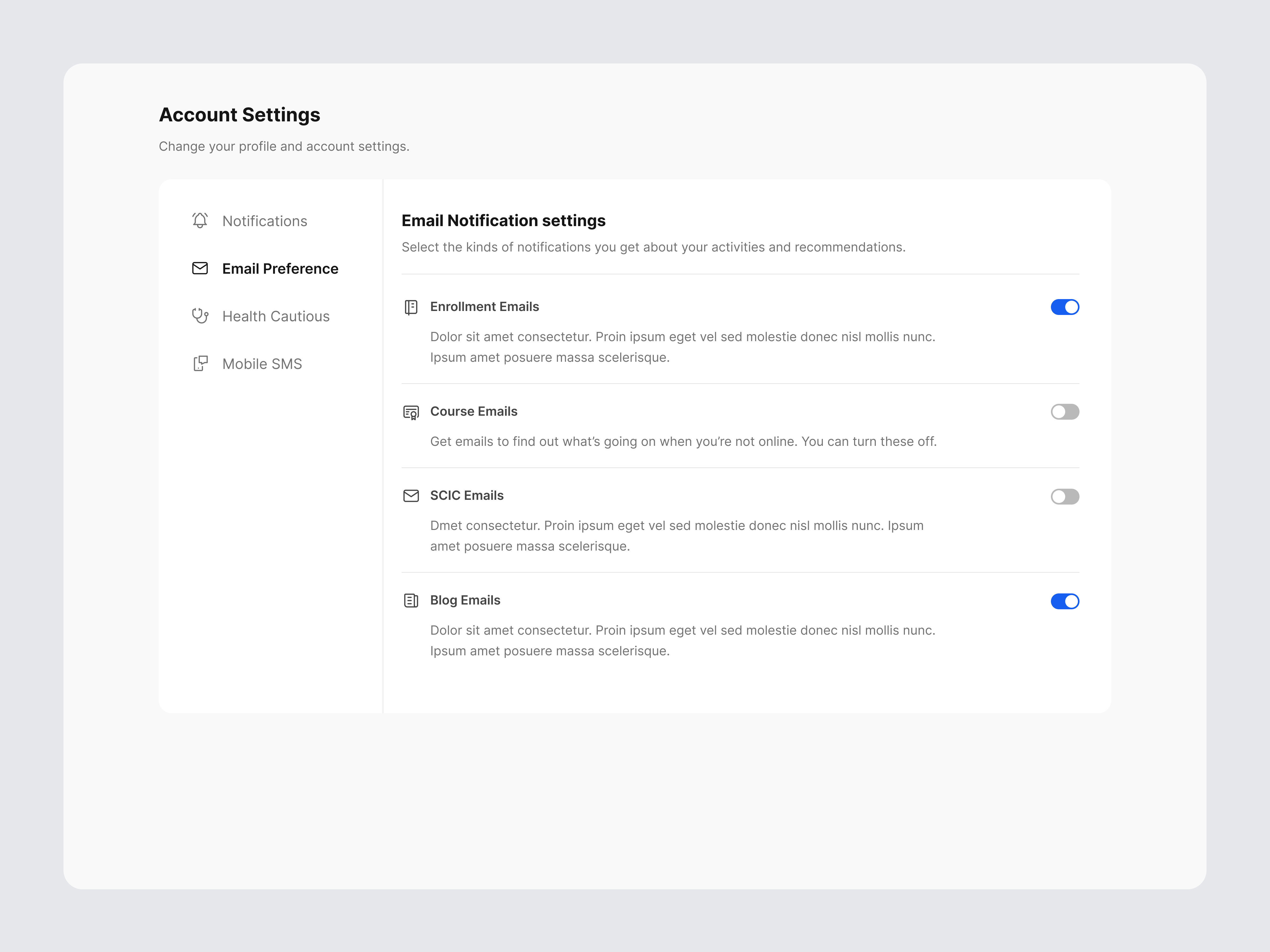 Account Settings Page UI Design by Awlad Hossain on Dribbble
