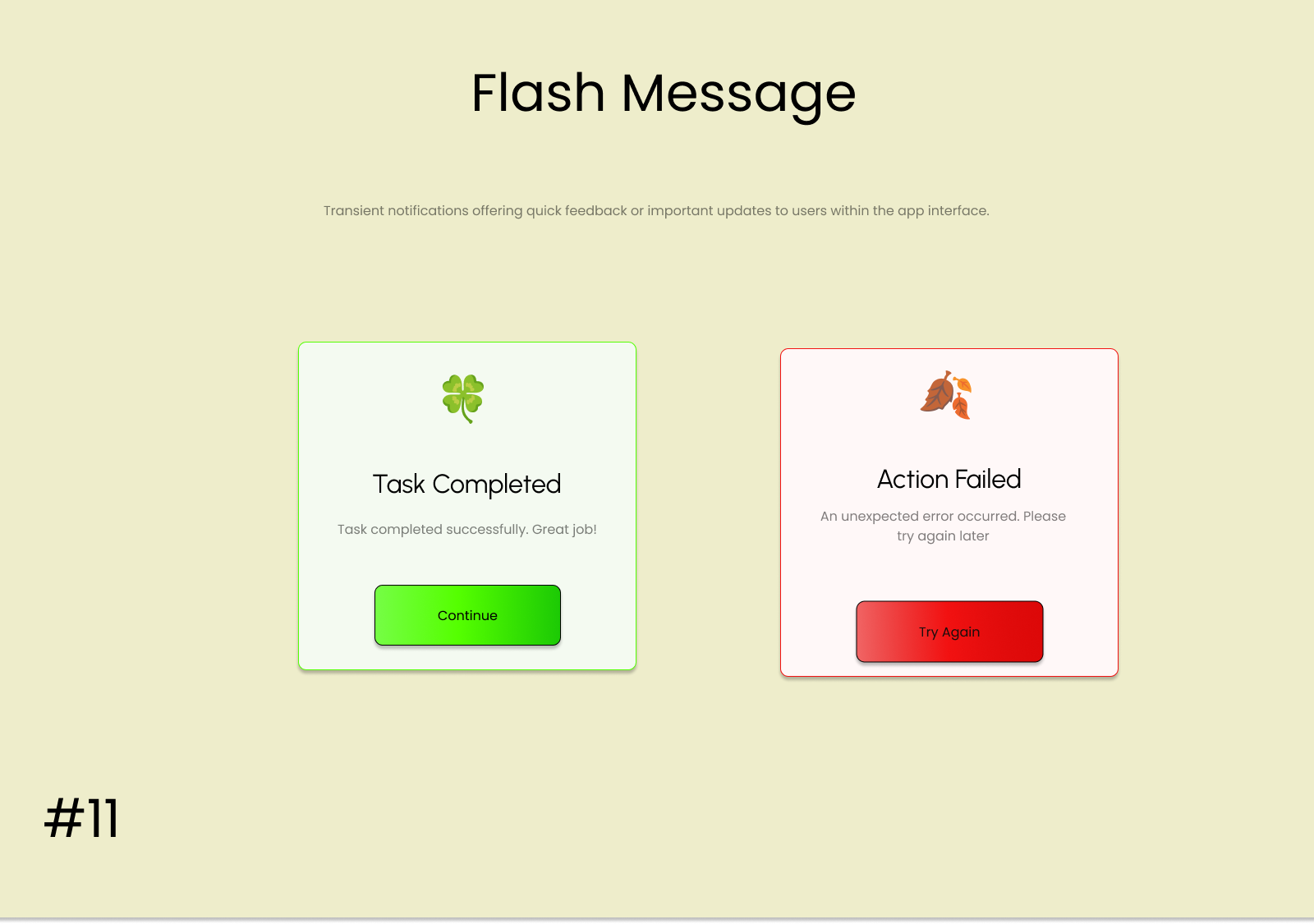 Flash message UI by Anantha Krishnan on Dribbble