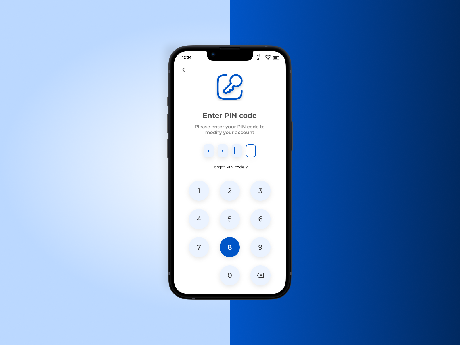 Pin code mobile screen | Daily UI challenge #21 by Agnès Berton on Dribbble