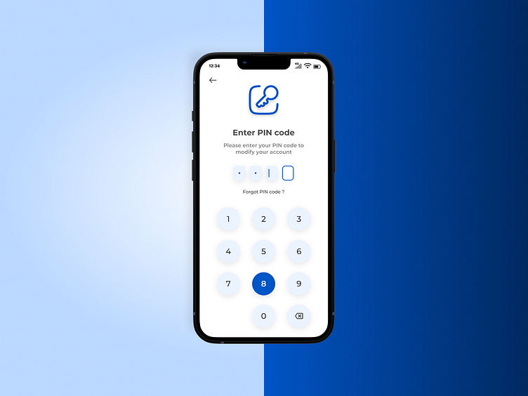 Pin code mobile screen | Daily UI challenge #21 by Agnès Berton on Dribbble
