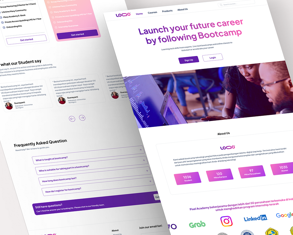 Web Bootcamp Landingpage - UI Design by Rosit AR on Dribbble