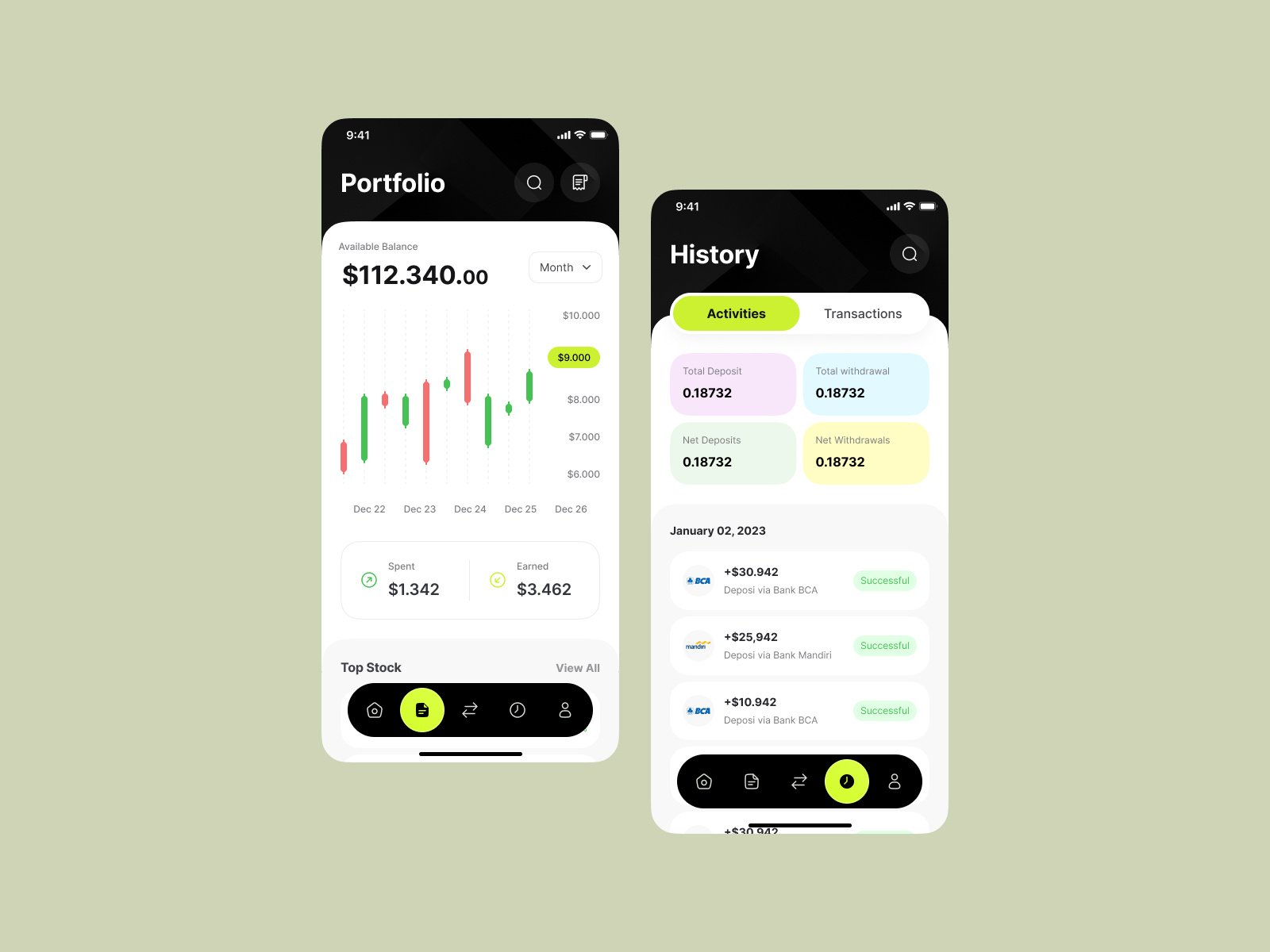 Trading Stock Market Mobile UI UX Application Design by Roohi Koohi on ...