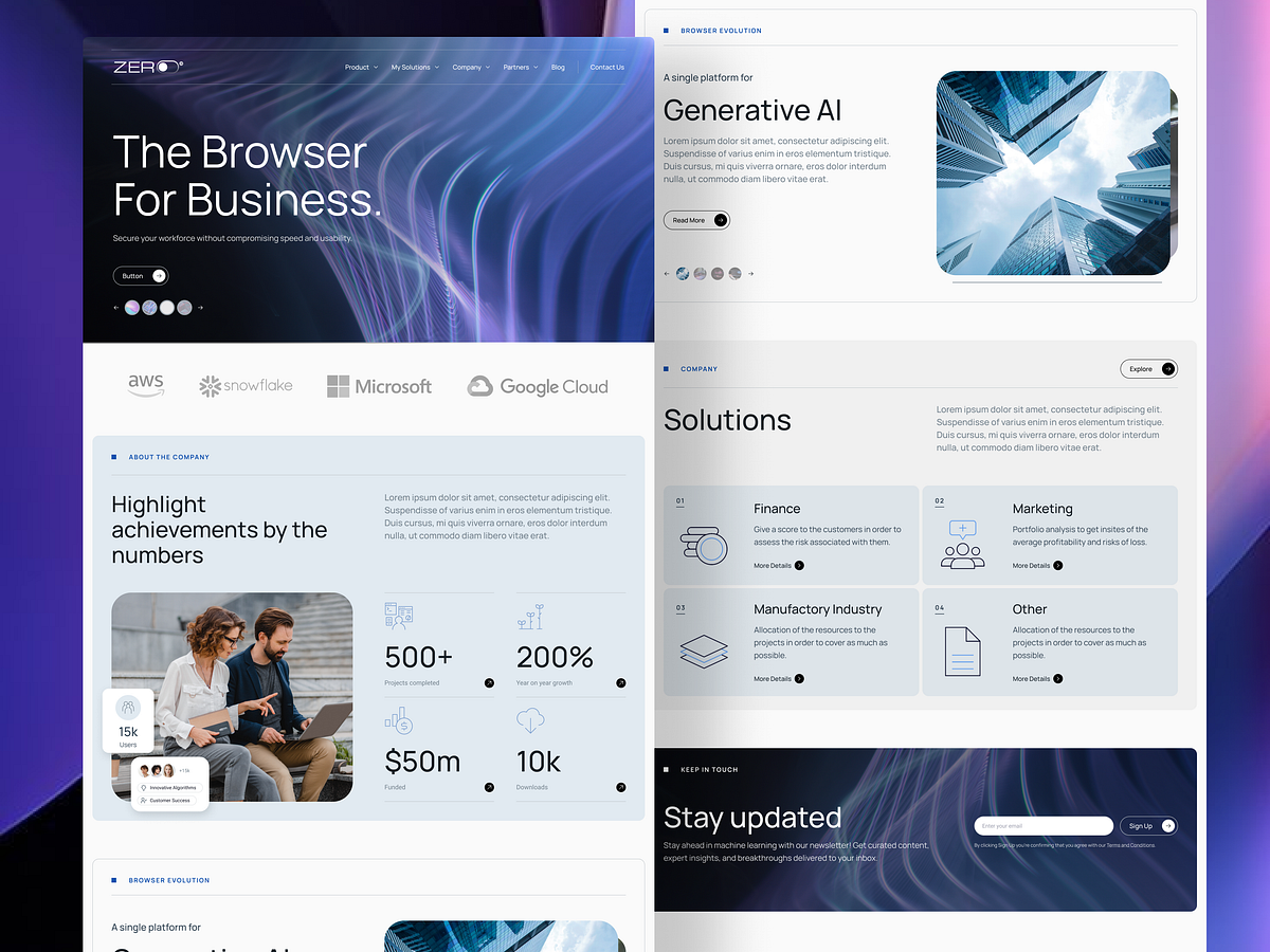Modern landing page UX/UI design by Lina Ghimp on Dribbble