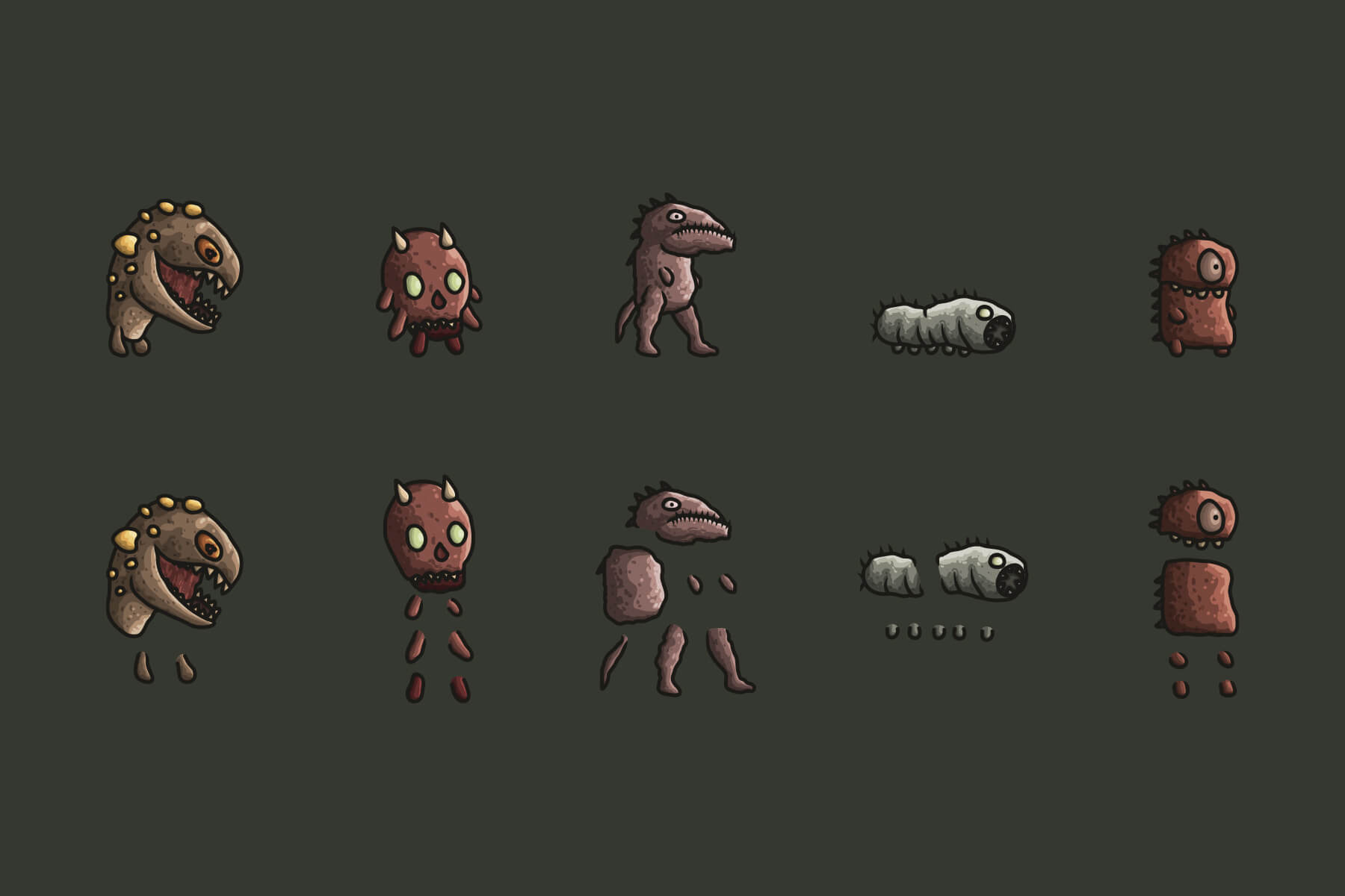 Free Monster Enemy Sprites for Tower Defense by 2D Game Assets on Dribbble