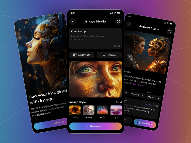 AI Image Generator App by ARC Digital Agency on Dribbble