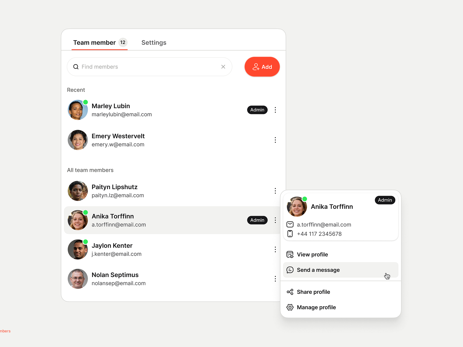 Team members by Manu on Dribbble