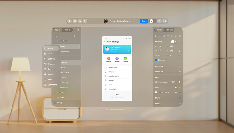 Figma Spatial UI: Apple Vision Pro Concept Design by Henrichhr on Dribbble