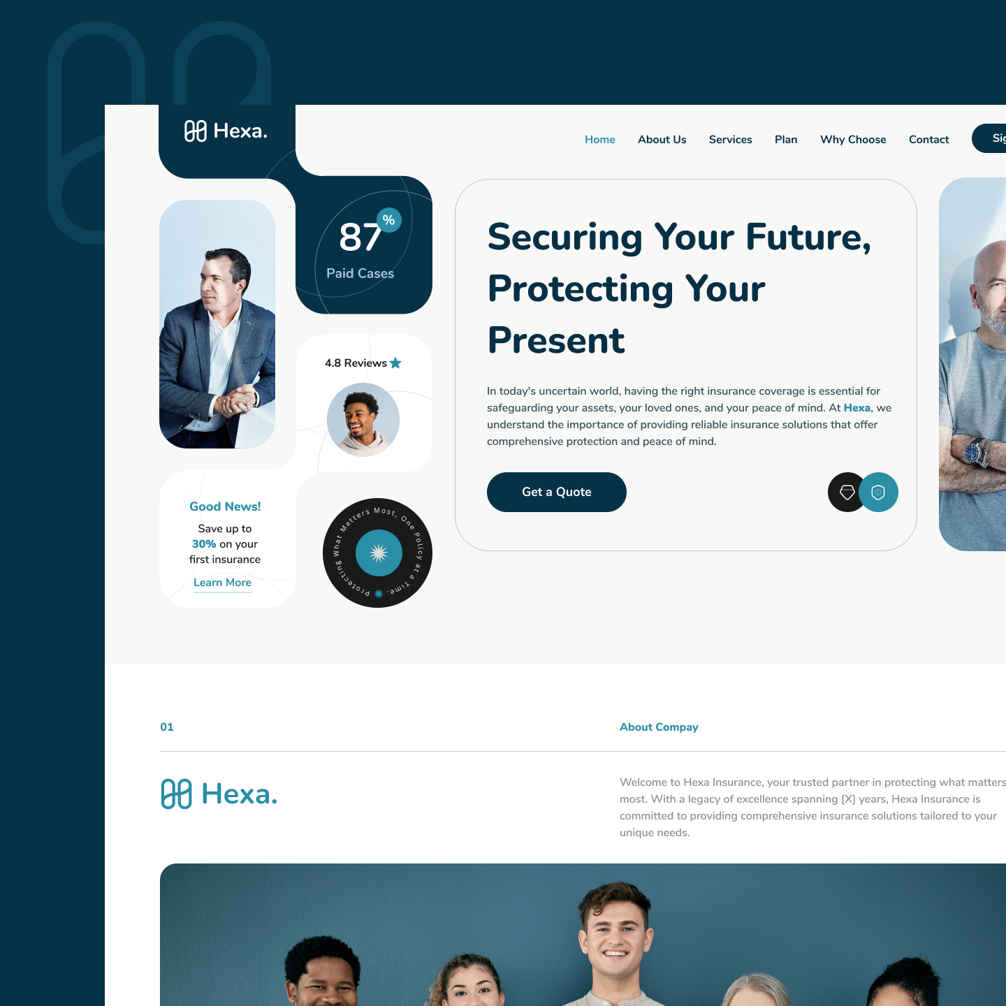 Hexa-Insurance Concept Web Design by W3NUTS on Dribbble