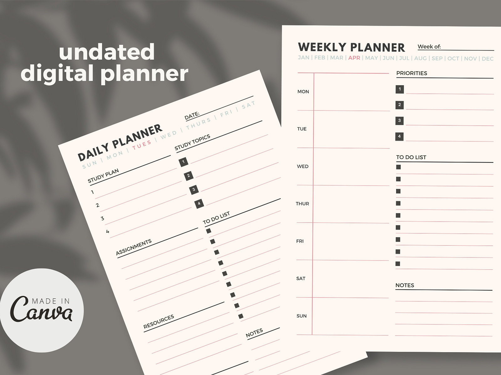 Simple Daily and Weekly Planner by qamar on Dribbble
