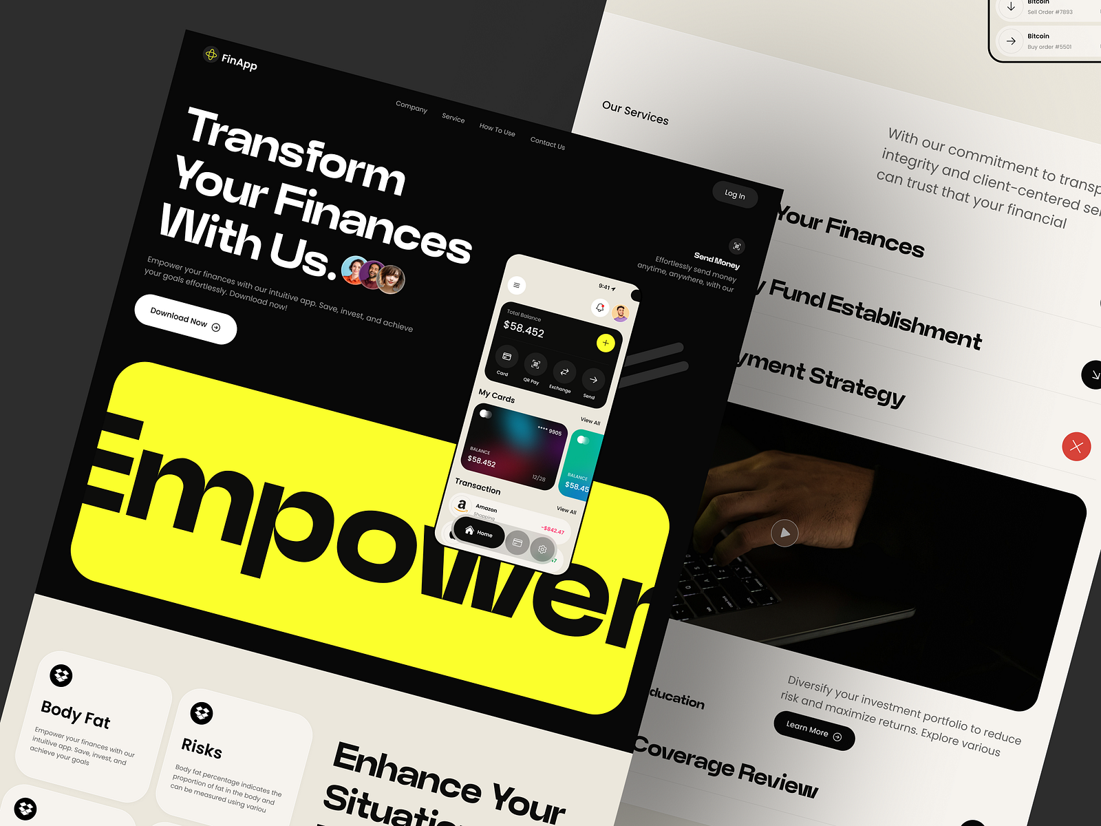 Finance Mobile App Landing Page by MD Mostahid on Dribbble