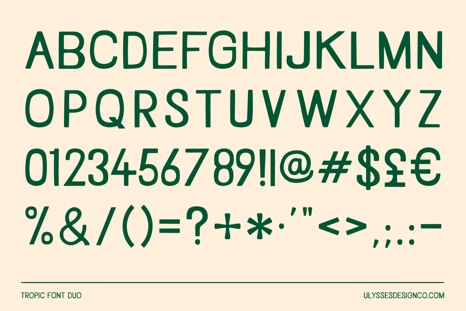 Tropic - Hand Drawn Font Duo by Ulysses Design Co on Dribbble