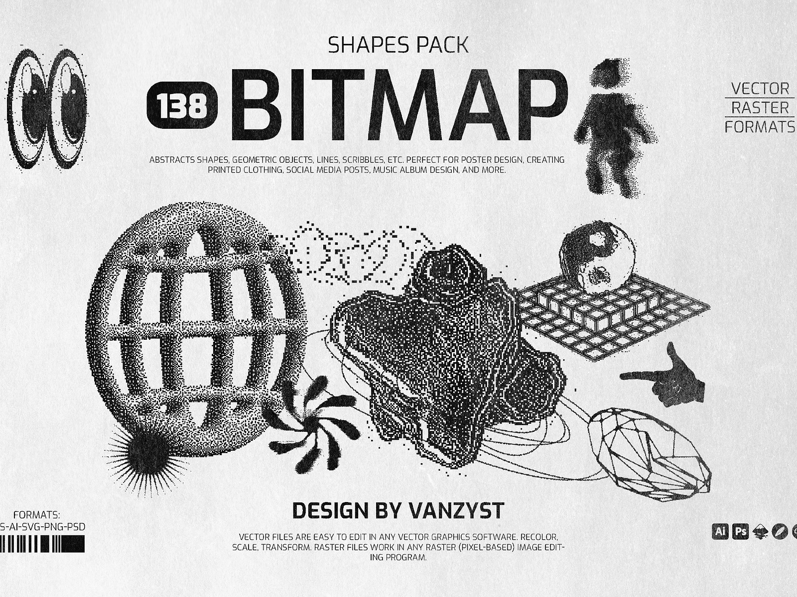 138 Bitmap Vector Shapes Pack by DesignFamilyMarket on Dribbble
