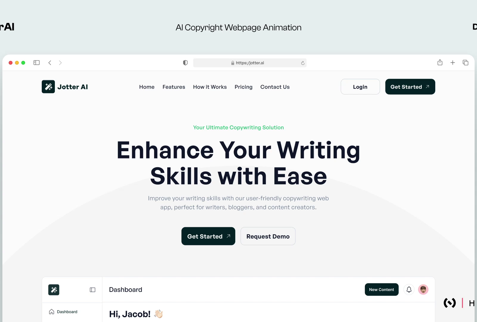 Landing Page for AI Copyright App by Nishant Thakur for Brim Labs on ...