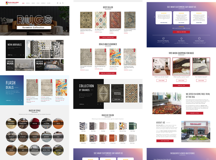 Ui design of Homepage of Rugs selling Ecommerce website by Web Framez ...