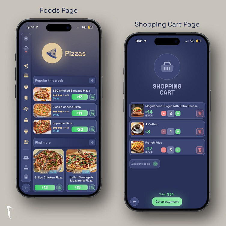 Food Application UI Design by Fardin Faghihzadeh on Dribbble