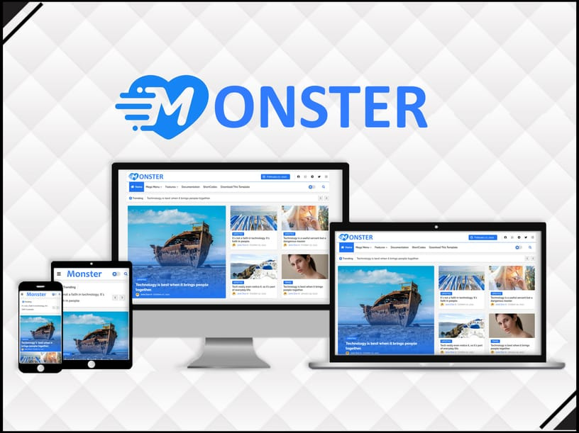 Monster - Flexible & Responsive Blogger Template by Piki Templates on ...