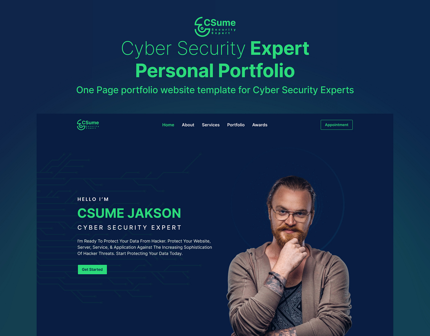CSUME – Cyber Security Expert Portfolio Website Template by Mahmudul ...