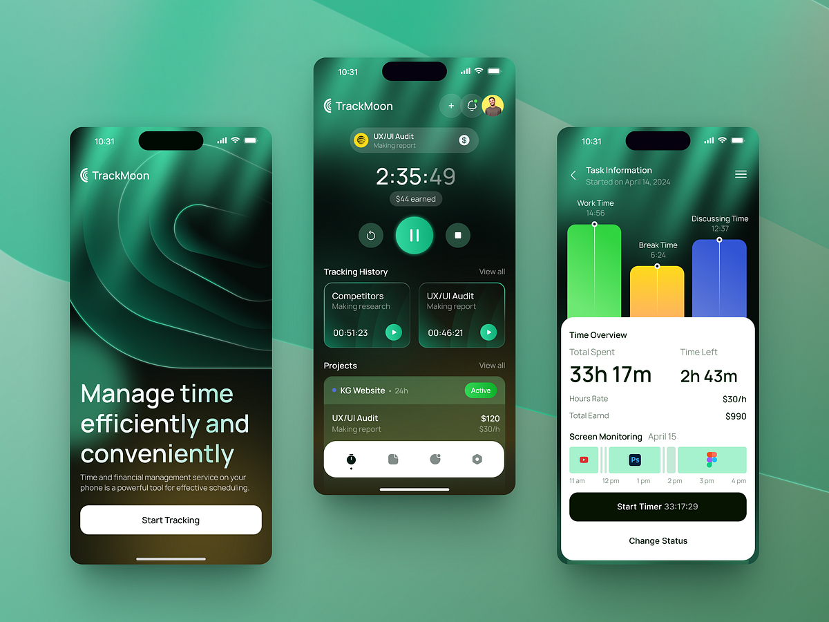 TrackMoon - SaaS Mobile App by Arounda Product for Arounda on Dribbble