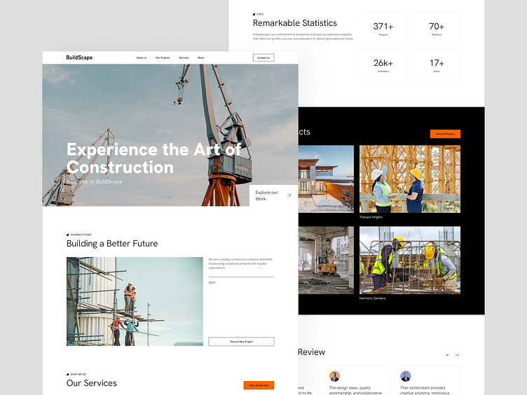 BuildScape - Construction Website Template by Nixar Studio on Dribbble