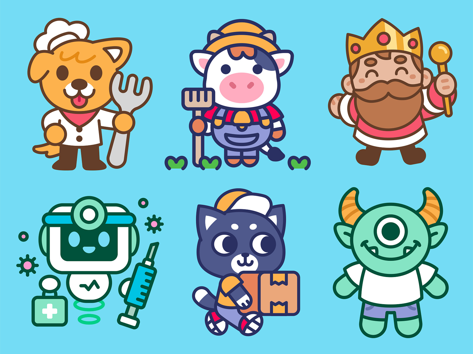 Funny Super Colorful Mascots by Manu on Dribbble