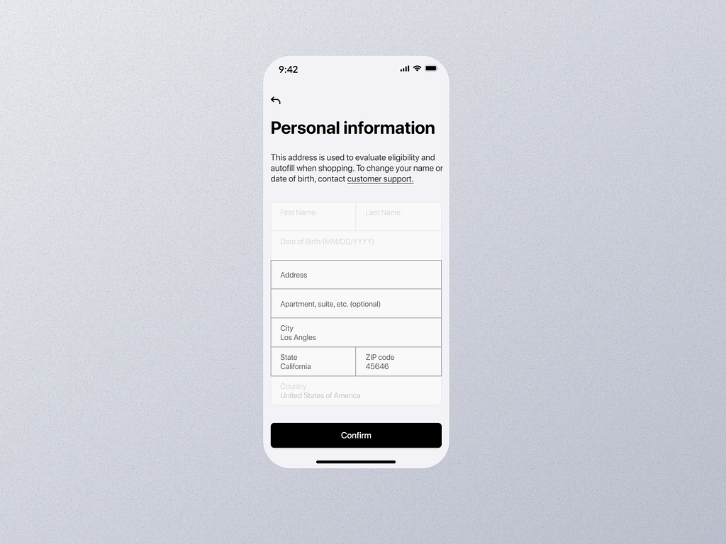 Personal Information Mobile App Ui by UI Ants on Dribbble