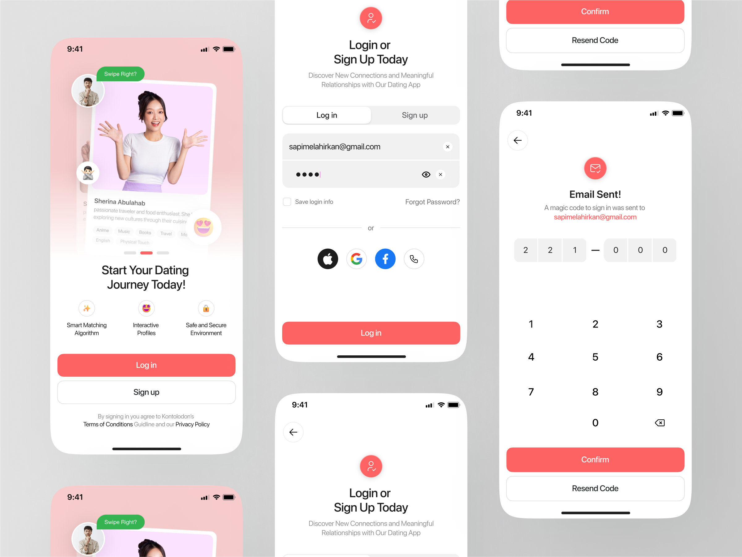 Sweprek Dating App - Log in Screen by BimGraph🐊 for Kretya Studio on ...