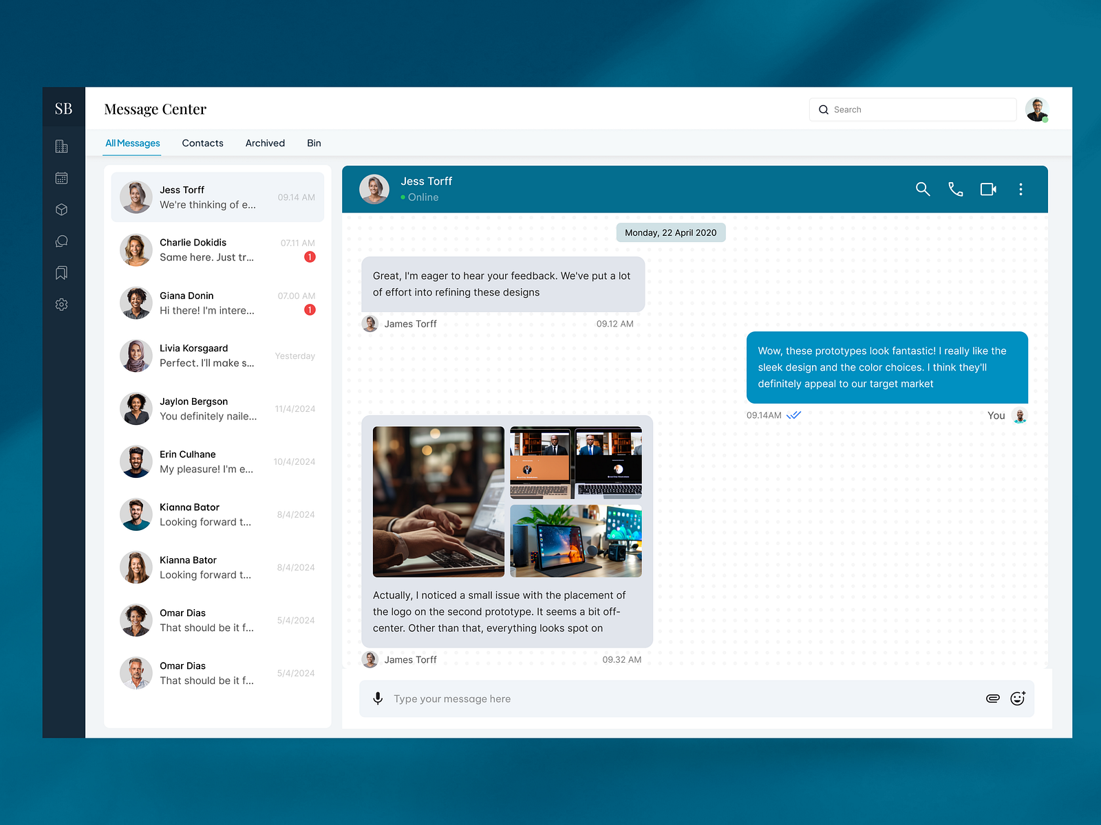 Chat Screen | Messenger UI | Message Center by Arjun A on Dribbble