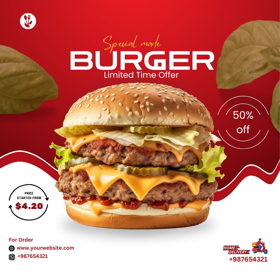 Burger Promotional Flyer by Sudipto Mitra on Dribbble