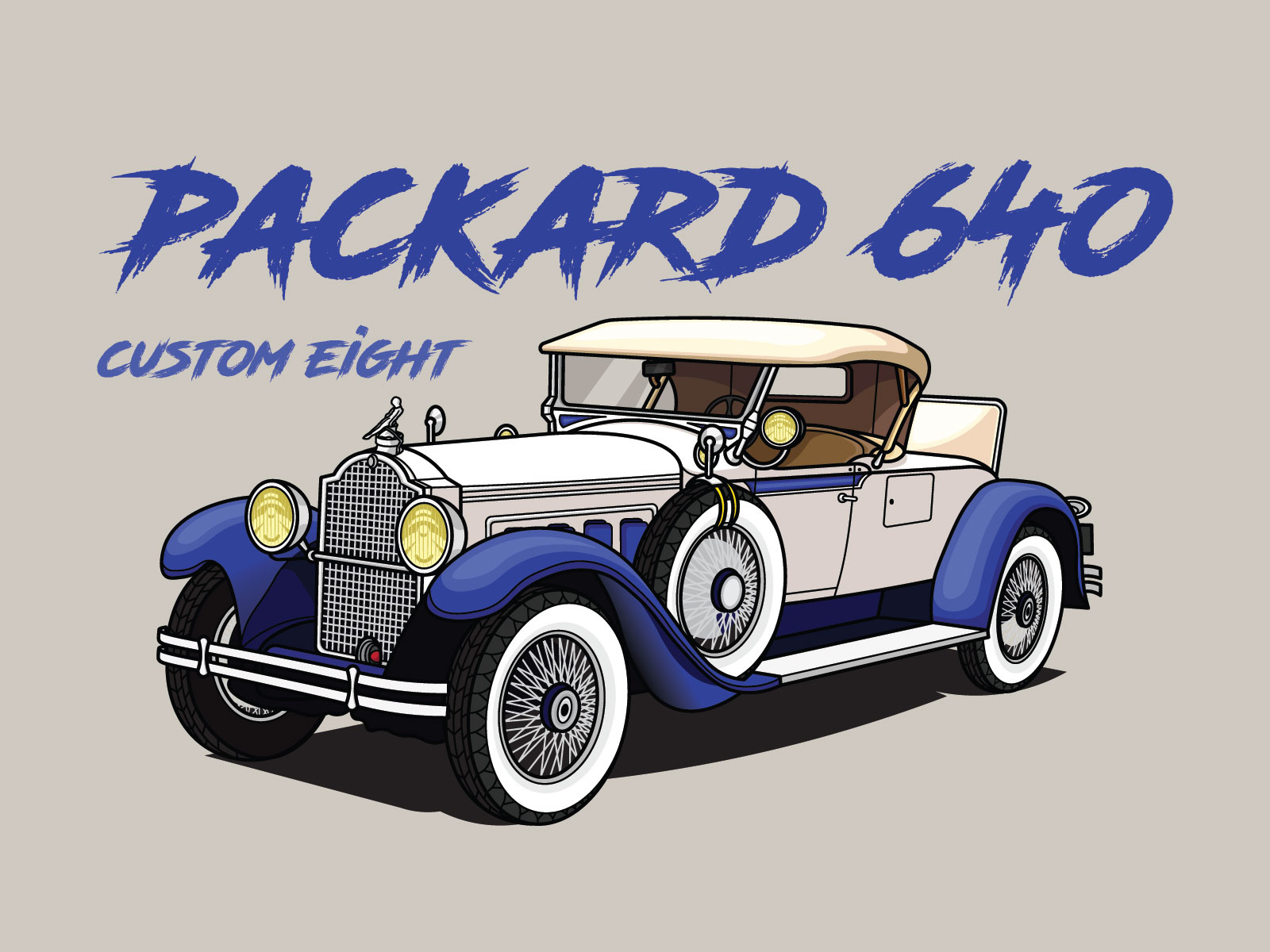 Packard 640 Custom Eight Vector Car Illustration by Batara Art on Dribbble