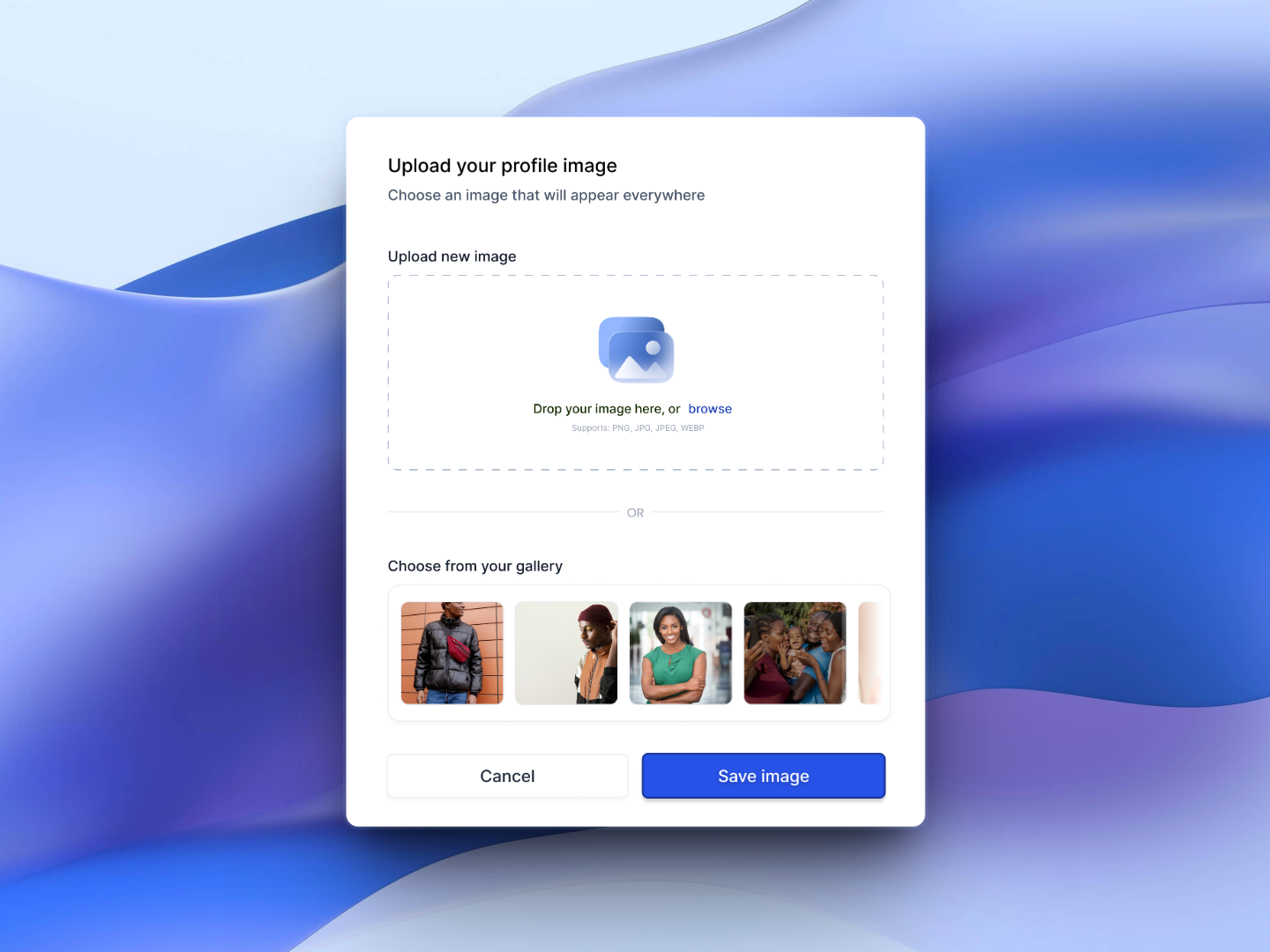 Edit Profile popup by Emmy on Dribbble