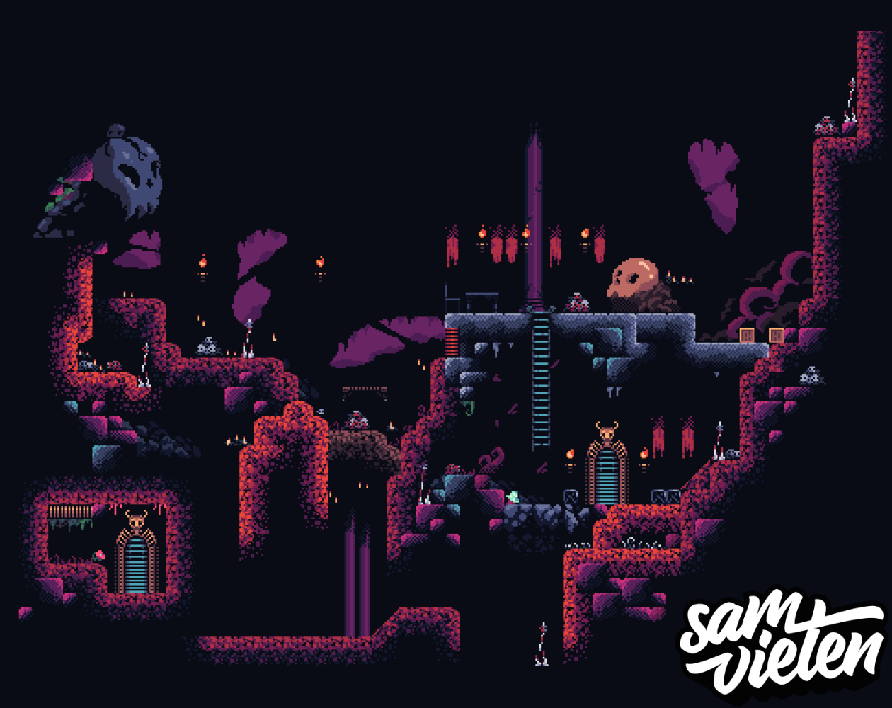 2D Pixelart Metroidvania souls-like Pixelpack by Sam on Dribbble