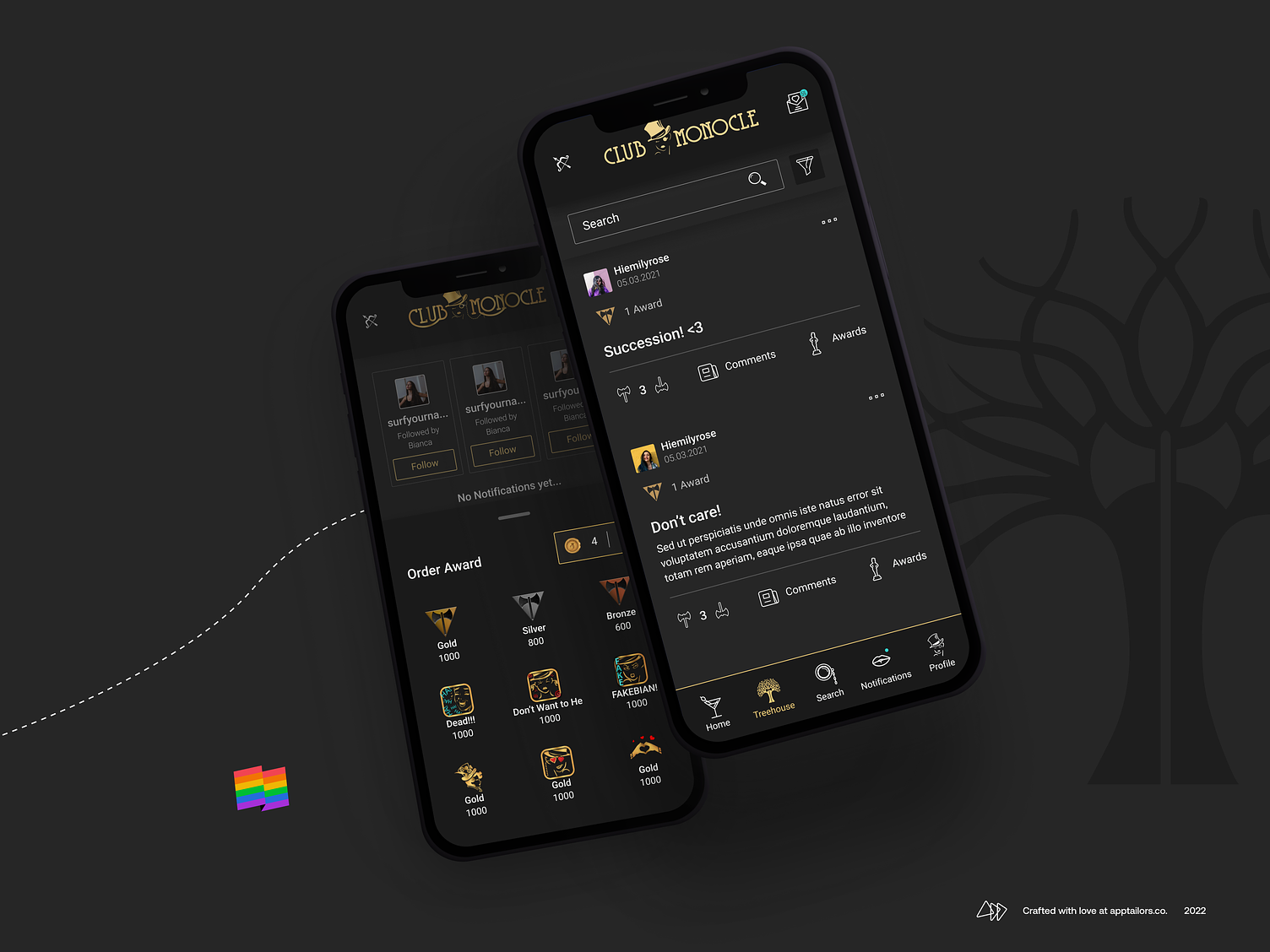 Monocle Club app UX UI by Karolina Dmitriew on Dribbble