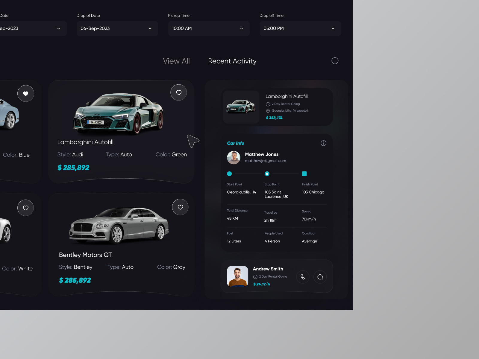Car renting website ui design by Roohi Koohi on Dribbble