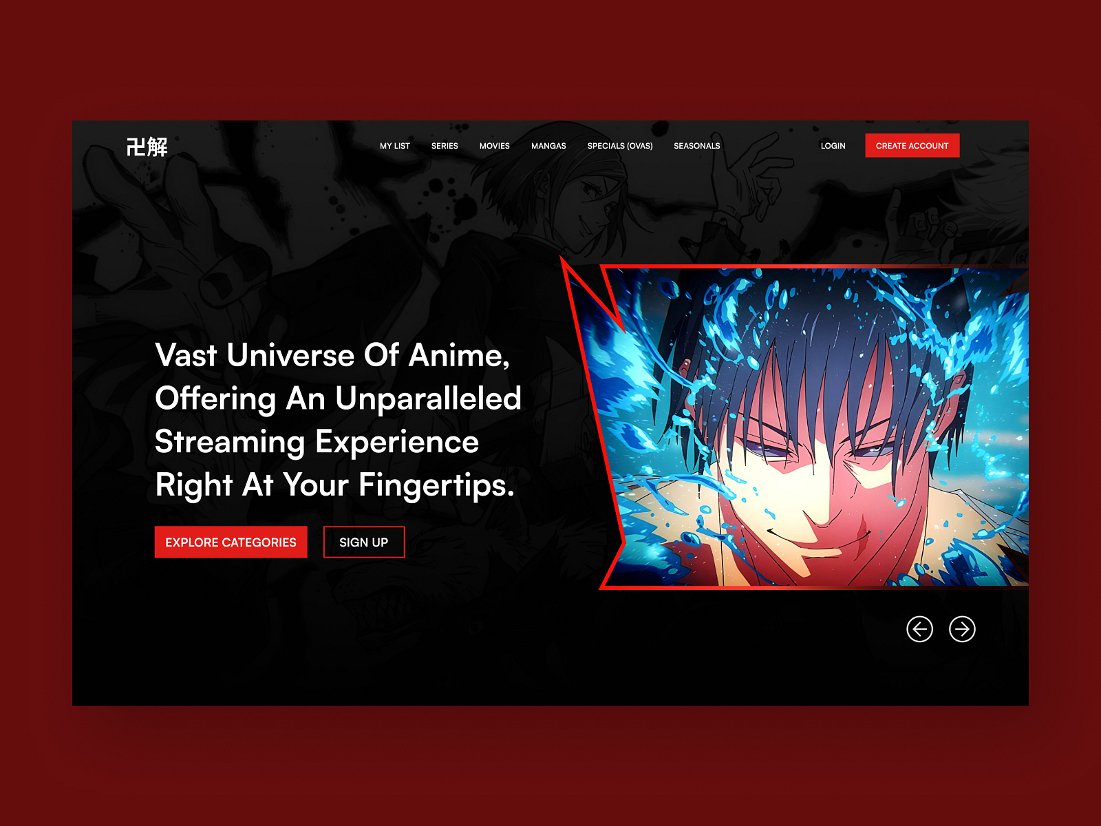 Anime Streaming Website Hero Page Design 2 by Goodness Nwankwo on Dribbble