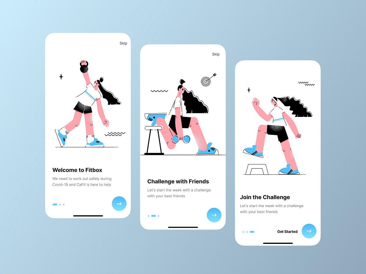 Sport Onboarding mobile ui design by Roohi Koohi on Dribbble