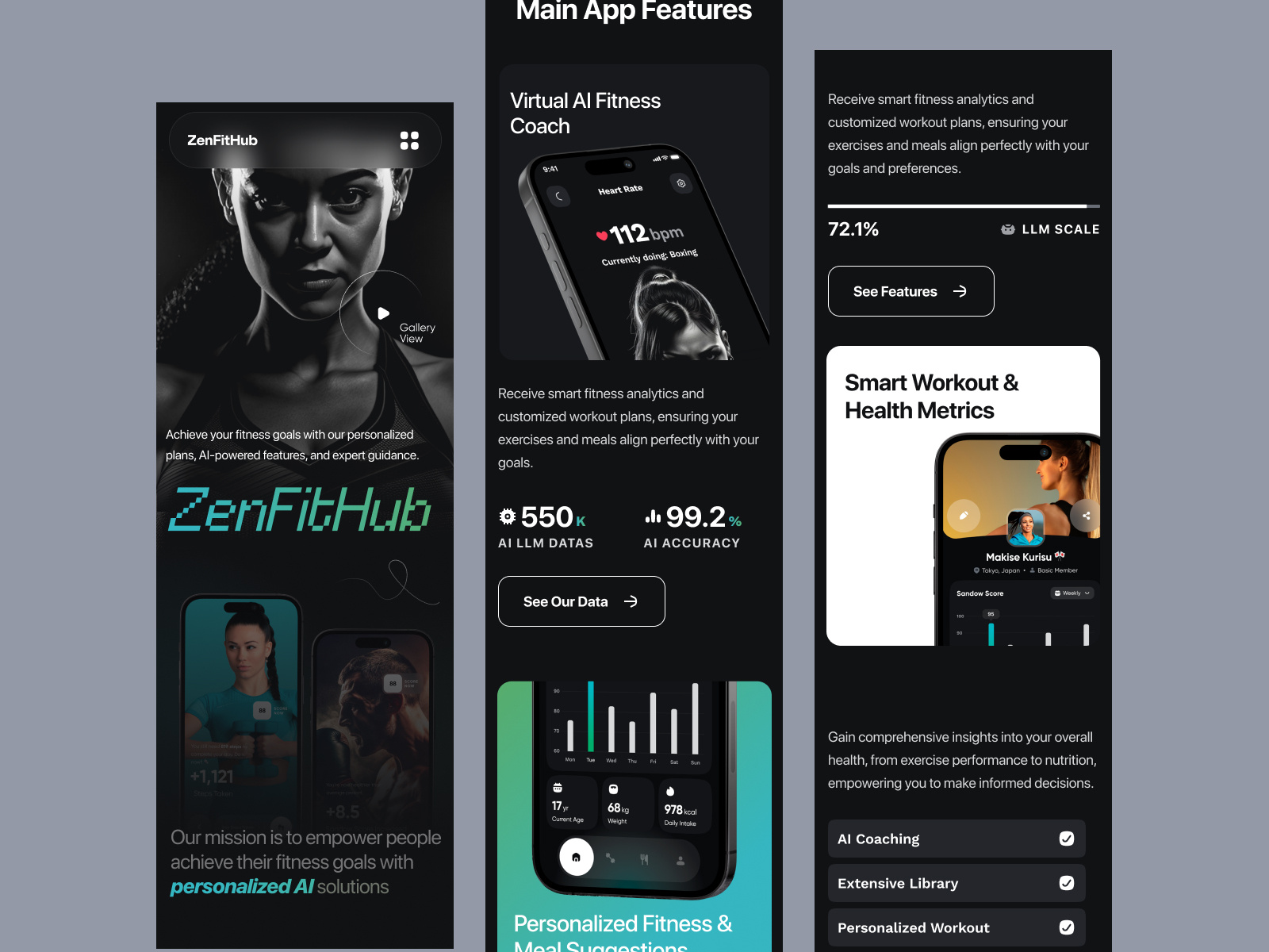 Fitness assistant website ui design by Roohi Koohi on Dribbble