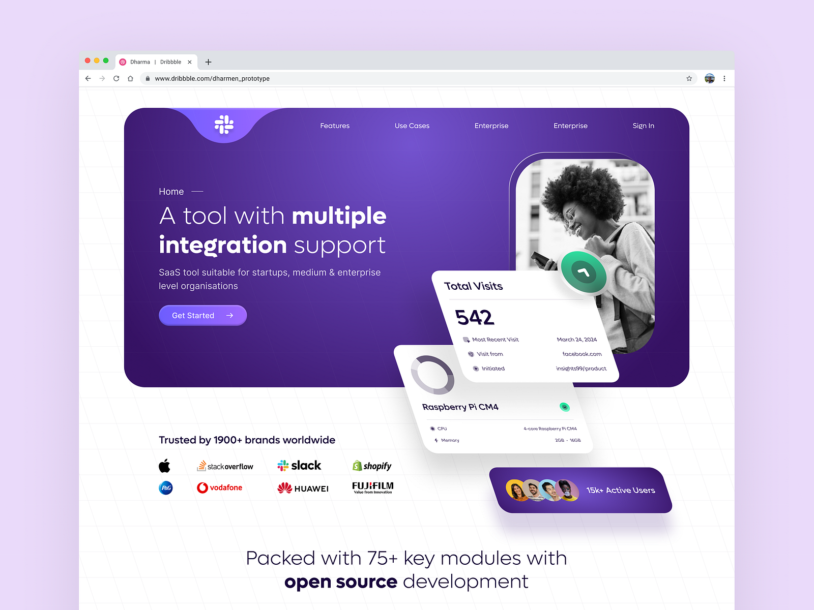 SaaS Landing Page Exploration by Dharma on Dribbble