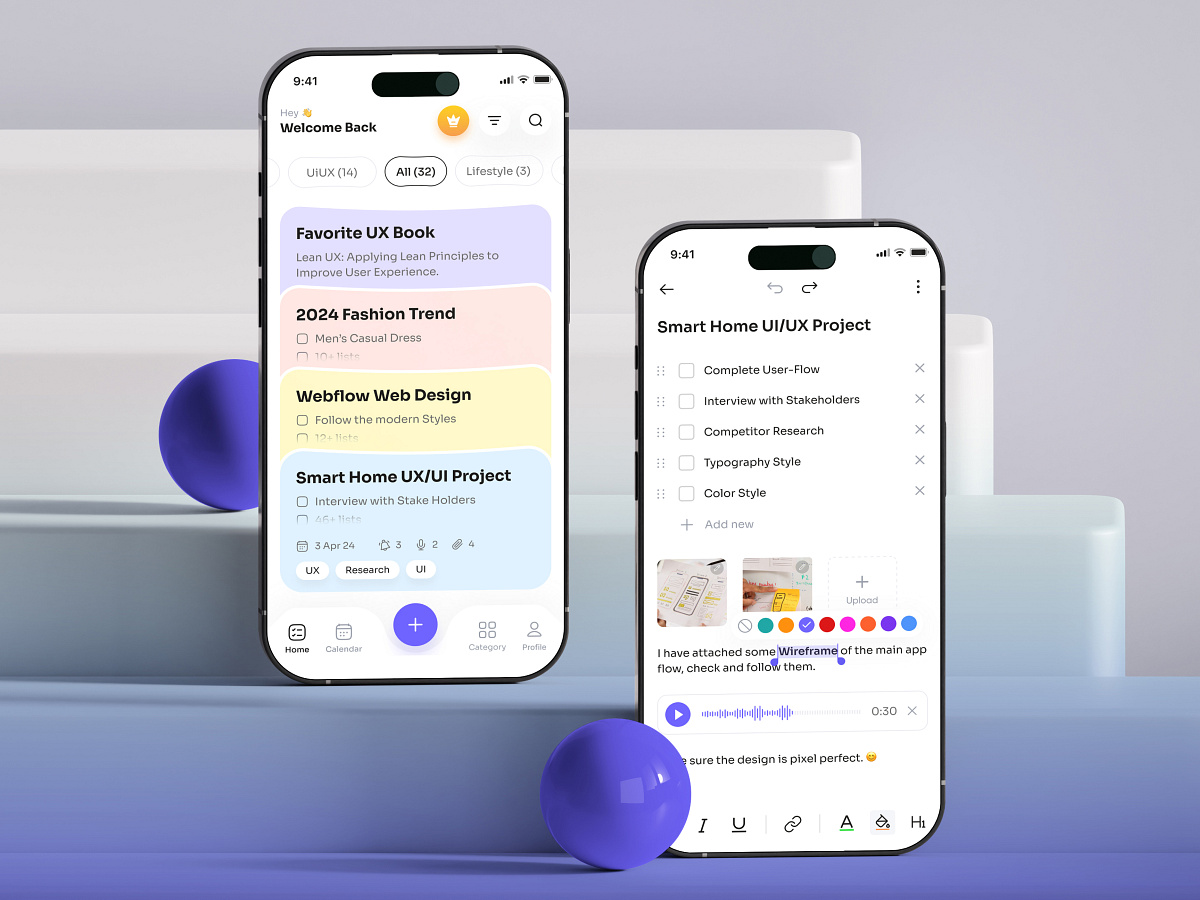 Note App UXUI Design by Rakib Kowshar for Orizon: UI/UX Design Agency ...
