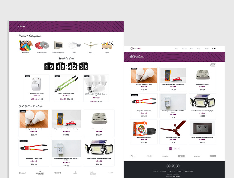 Electrical Shop Website Design HTML Template by Arish N on Dribbble