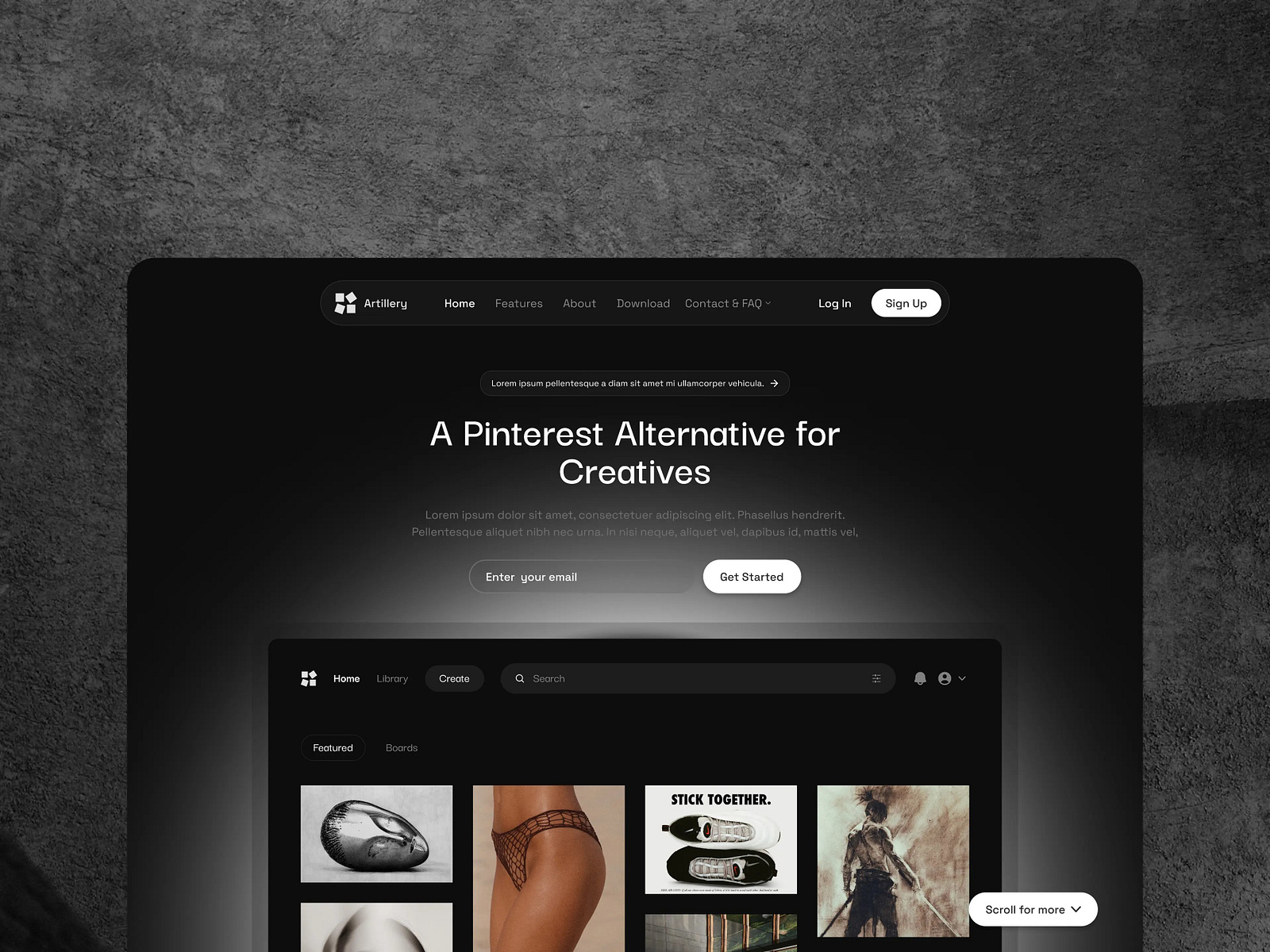 Pinterest Alternative for Creatives, UI/UX Design by Barth on Dribbble