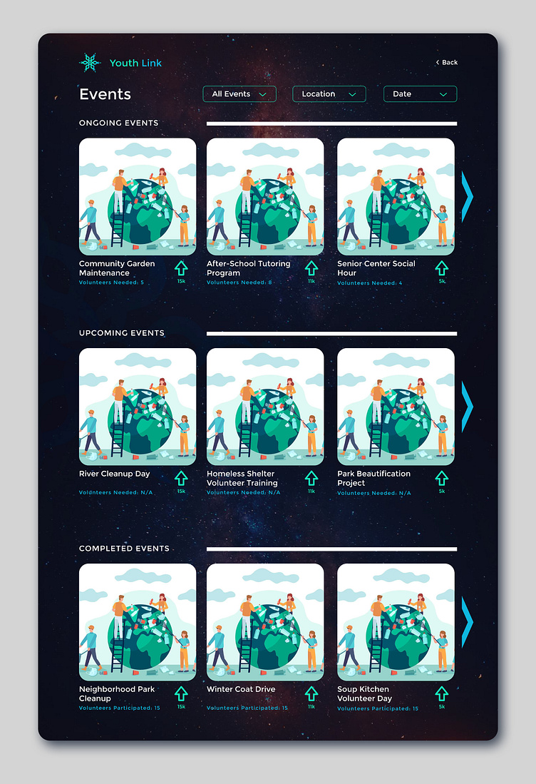 Volunteer Management System UI Design by Shadow Art Workstation on Dribbble