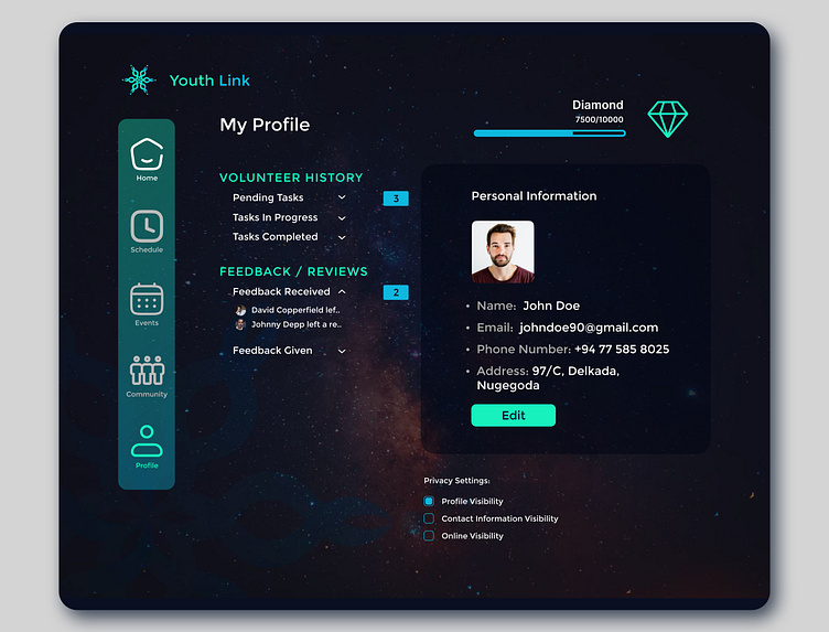 Volunteer Management System UI Design by Shadow Art Workstation on Dribbble