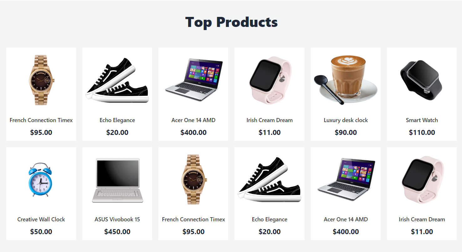 Product list UI with Tailwind CSS by ReadymadeUI on Dribbble