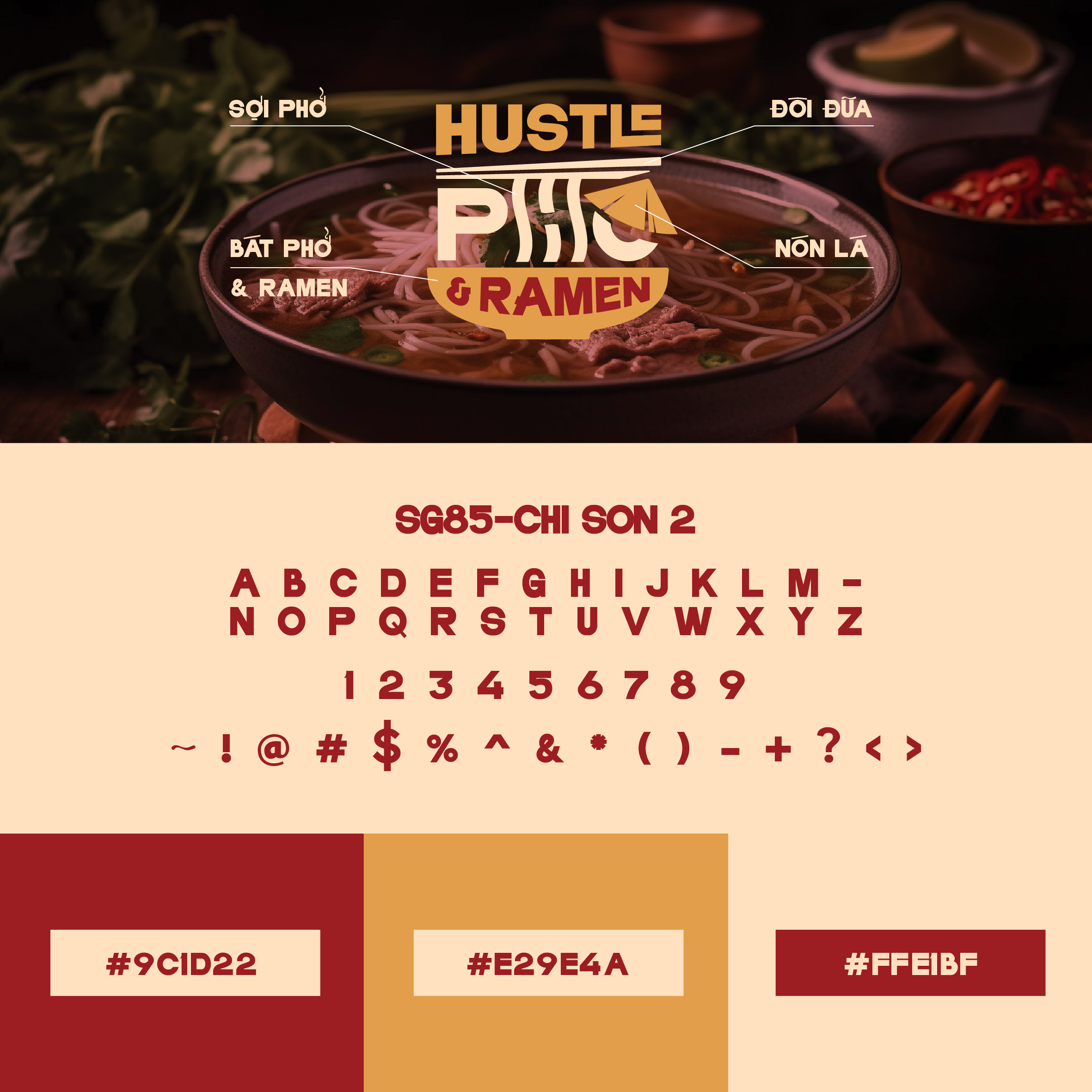 HUSTLE PHO & RAMEN | LOGO DESIGN & BRAND IDENTITY by Bee Art Design ...