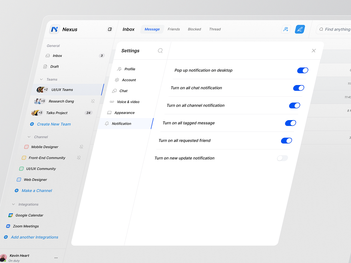 Settings - Notification Page by Product SAAS for UI8 on Dribbble