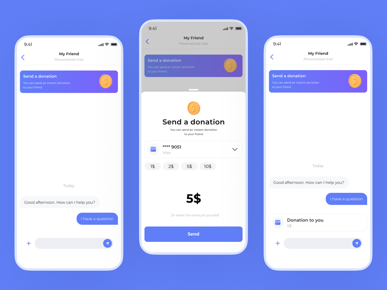 Donation in chat by Edgar Sigaev on Dribbble