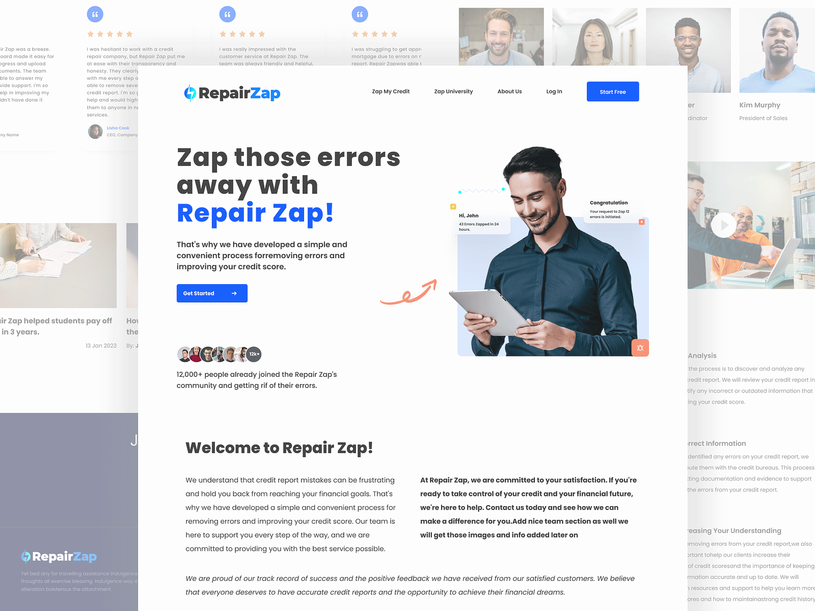 Web Design For Financial Credit Repair Company by Ghurki Design Co. on ...